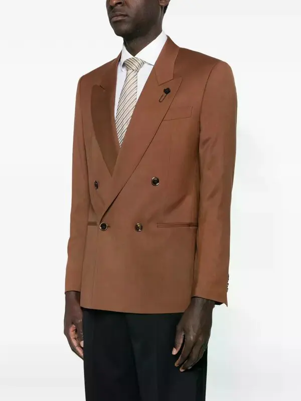 LARDINI Double-breasted Blazer - Brown