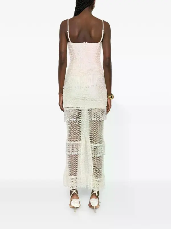 PatBO Beaded Tiered Maxi Dress