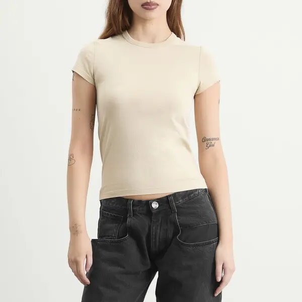 Rick Owens Cropped Level T-shirt - Sand