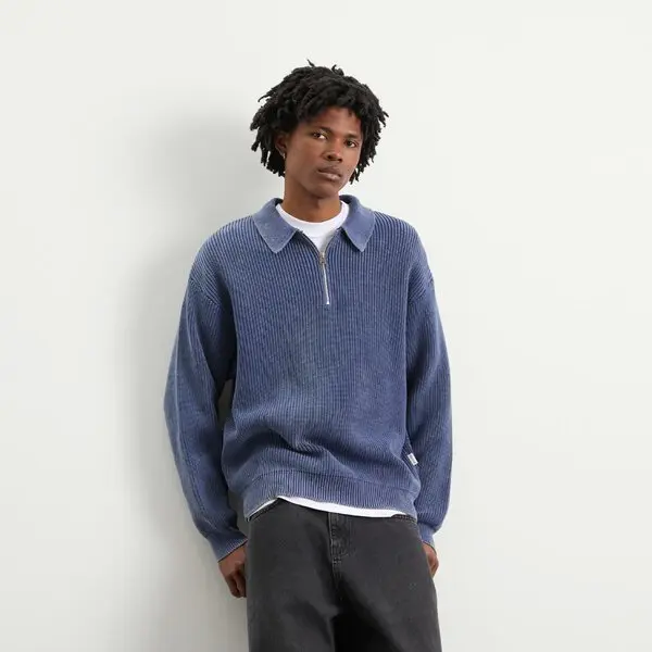 BOUND Acid Wash Half Zip Pullover