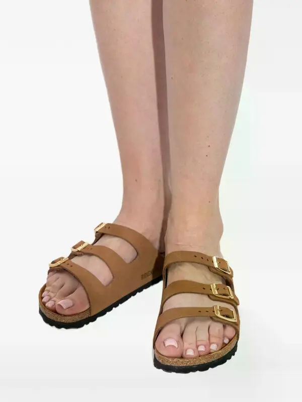 BIRKENSTOCK Florida Suede Flat Sandals - Brown