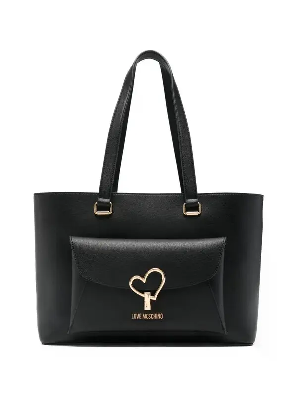 Moschino Heart Appliqué Tote - Black