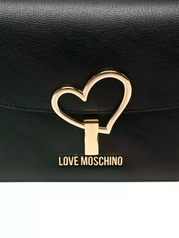 Moschino Heart Appliqué Tote - Black
