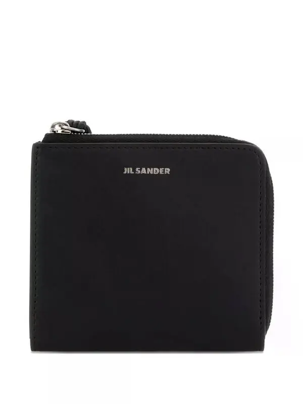 JIL SANDER Grained Texture Zip Purse - Black