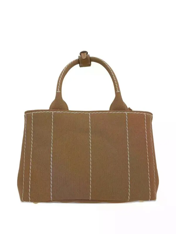 Prada Embroidered Jardinière Tote Bag - Brown