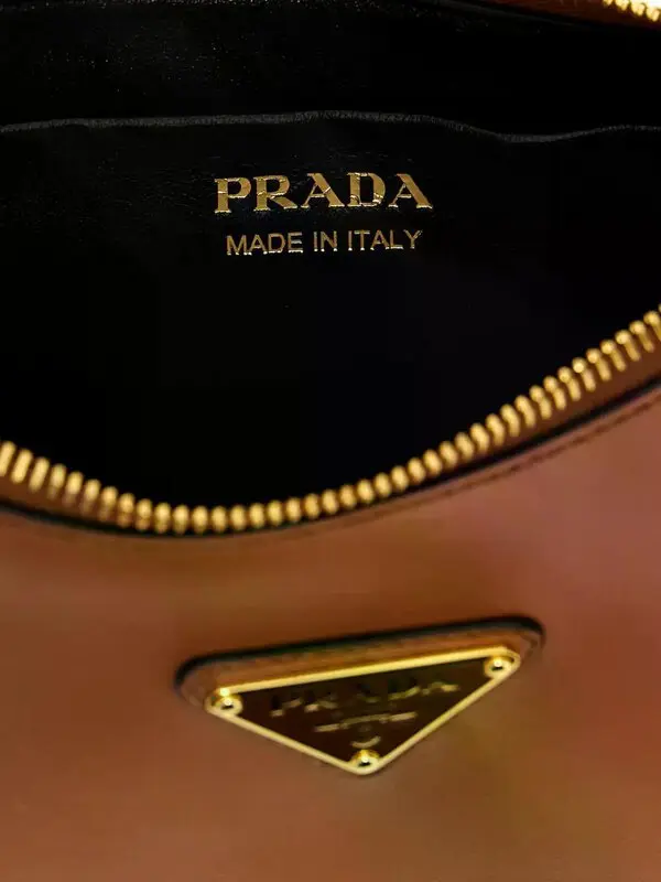 Prada Arquè Adjustable Leather Shoulder Bag - Brown
