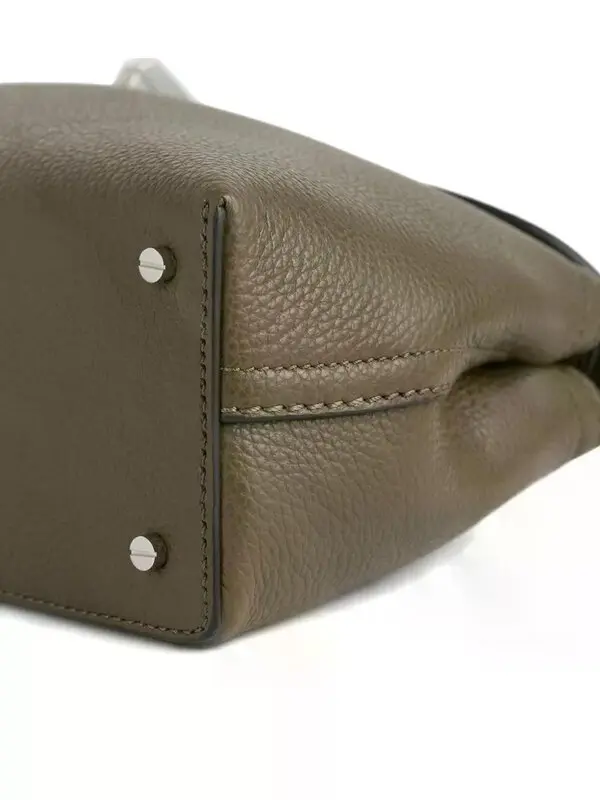 TOTEME T-lock Grained Leather Clutch