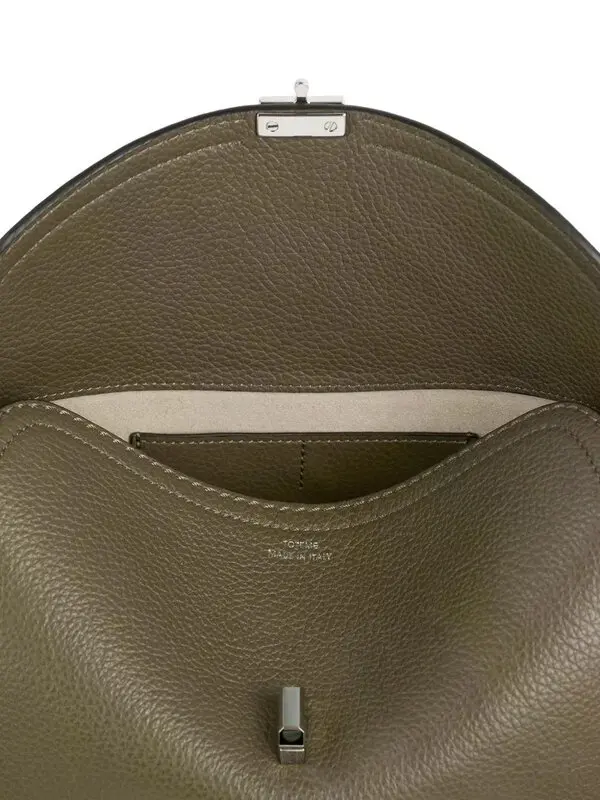 TOTEME T-lock Grained Leather Clutch