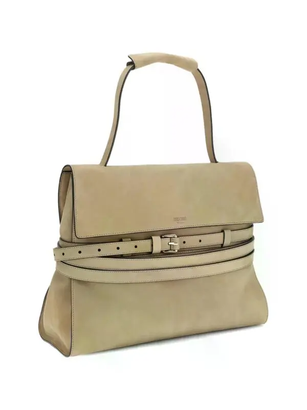 Moschino Tote Bag With Buckle Detail - Neutrals