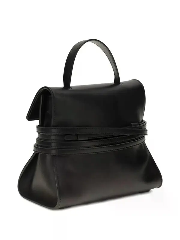 Moschino Leather Tote Bag With Buckle - Black