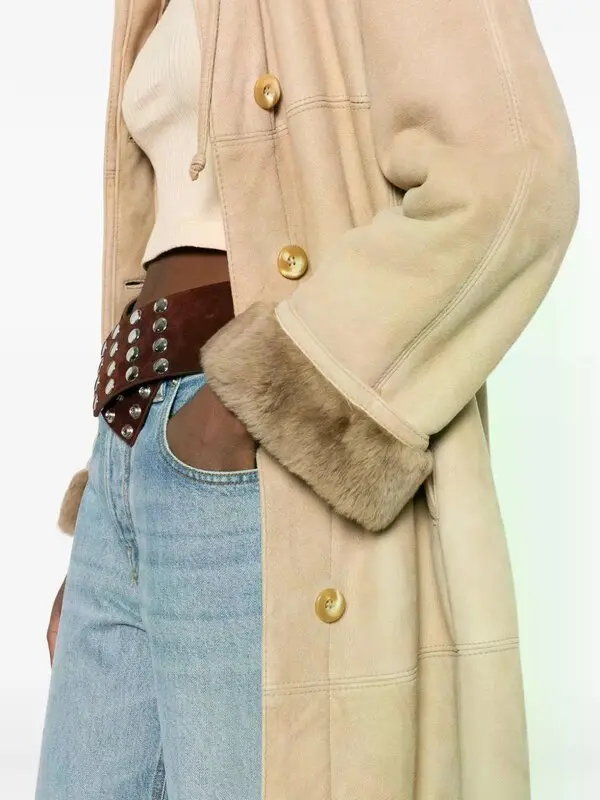A.N.G.E.L.O. VINTAGE CULT 1990s Hooded Coat With Shearling Trim