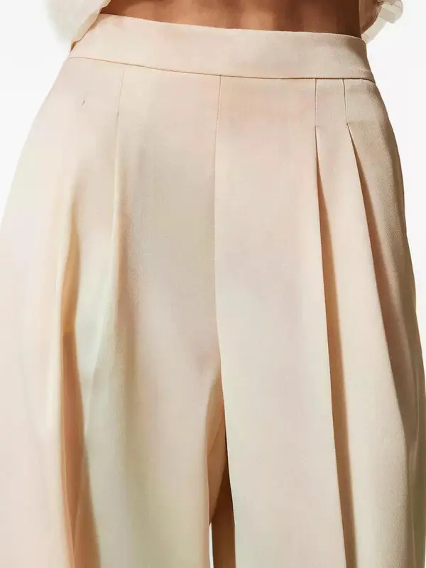 TWINSET Wide-leg Satin Trousers - Neutrals