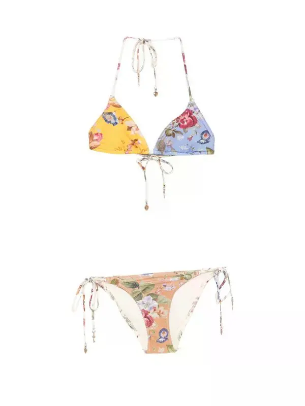 Zimmermann Spliced Print Bikini - Neutrals