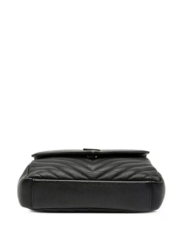 Saint Laurent 2010-2026 Medium Chevron Sheepskin Monogram College Satchel