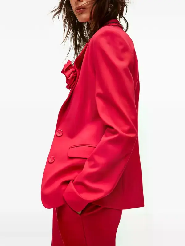 TWINSET Milano Stitch Blazer With Removable Floral Brooch