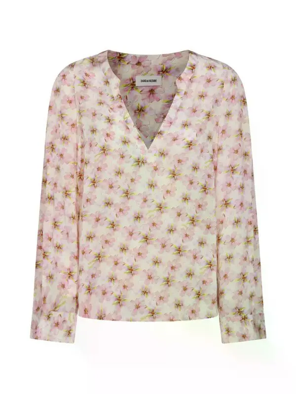Zadig&Voltaire Floral-print Long-sleeve Blouse - Neutrals