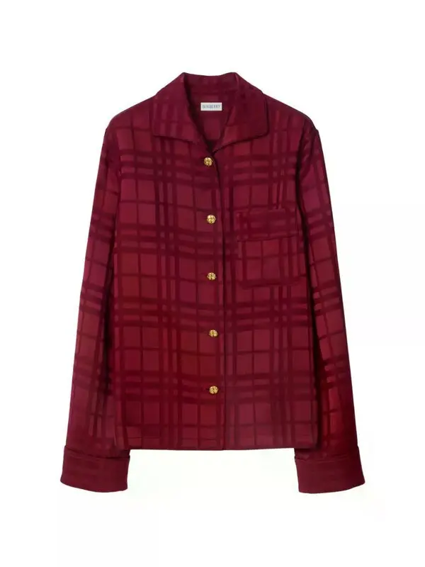 Burberry Check Pajama Top - Red