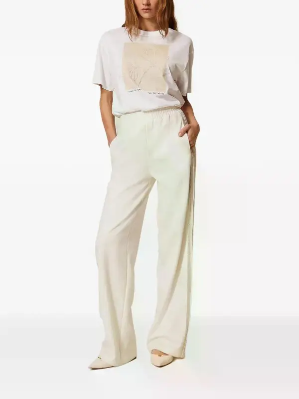 TWINSET Pleated Lace-side Trousers