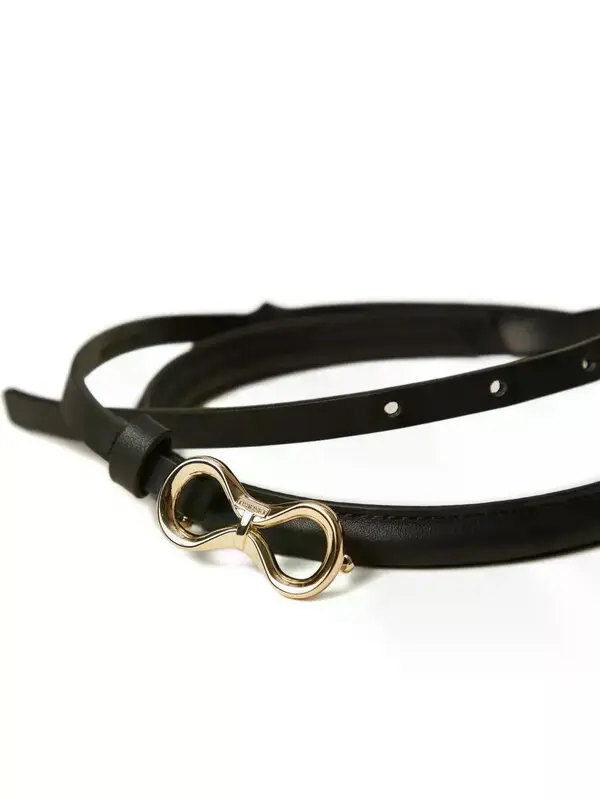 TWINSET Leather Belt With Logo Buckle - Black