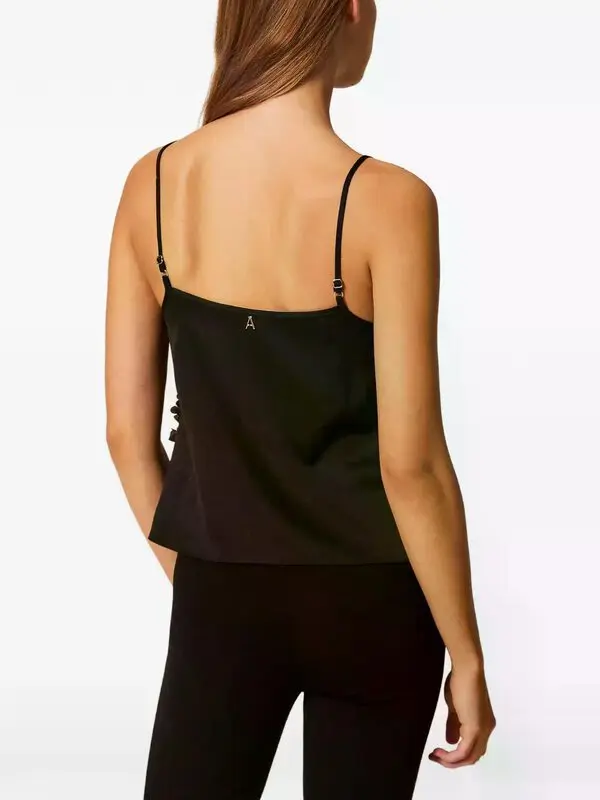 TWINSET Crêpe De Chine And Tulle Top With Floral Appliqués