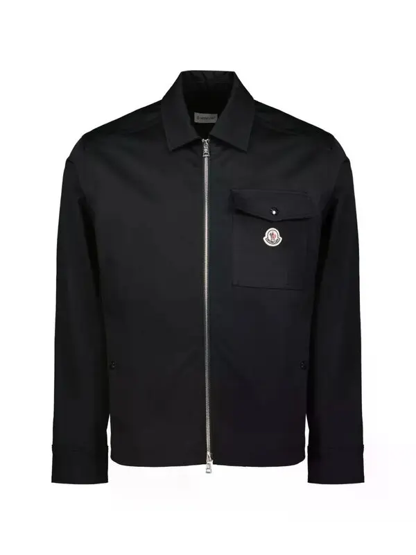 Moncler Logo-appliqué Zip Shirt Jacket - Black