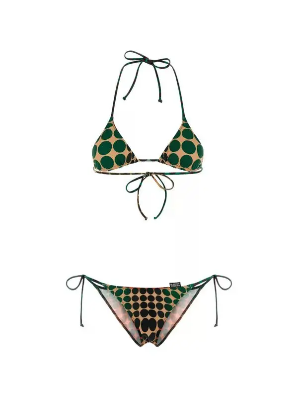 Jean Paul Gaultier Reissue Polka-dot Bikini Set - Brown