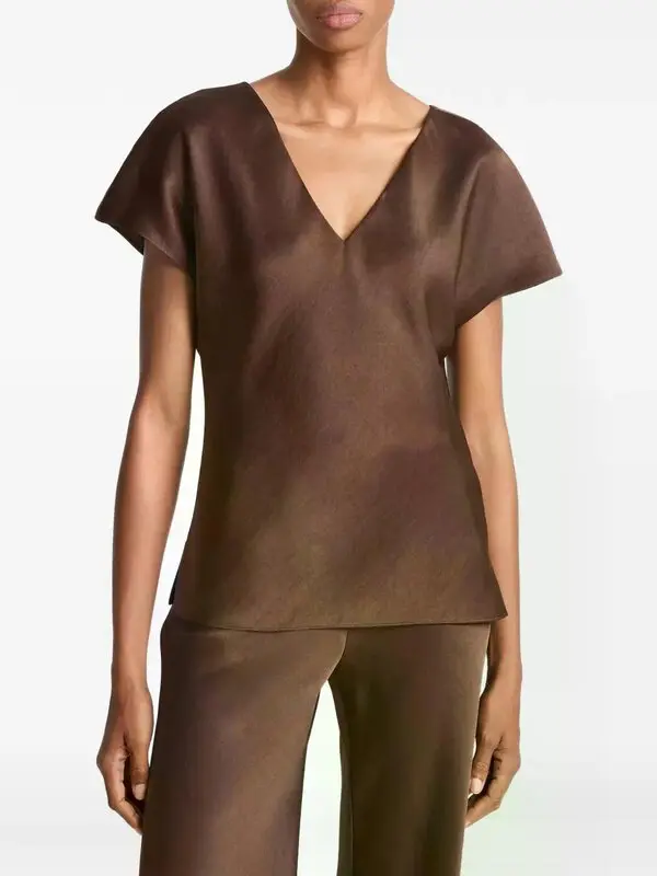 Vince Cap-sleeve V-neck Blouse