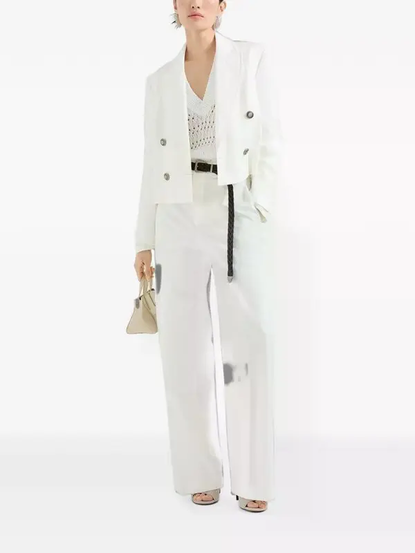 Brunello Cucinelli V-neck Long Sleeve Sweater - White