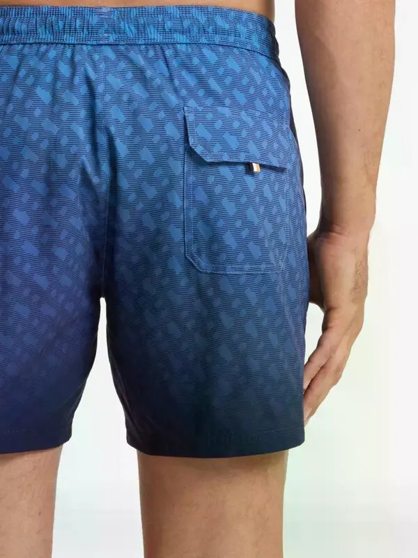 BOSS Vale Logo-badge Swim Shorts - Blue