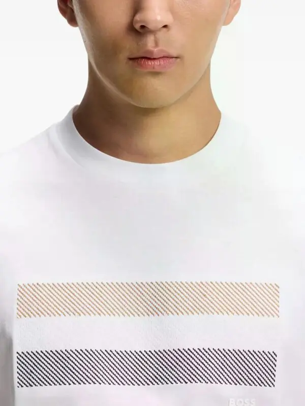BOSS Stripe-artwork T-shirt In Cotton Jersey