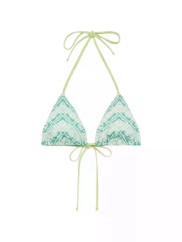 Casablanca Wavy-monogram Tie Bikini Top