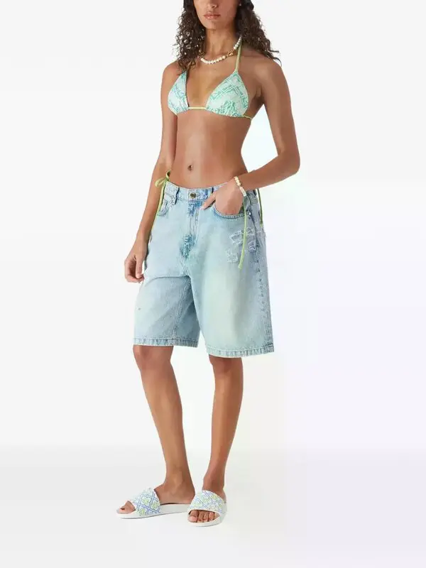 Casablanca Wavy-monogram Tie Bikini Top