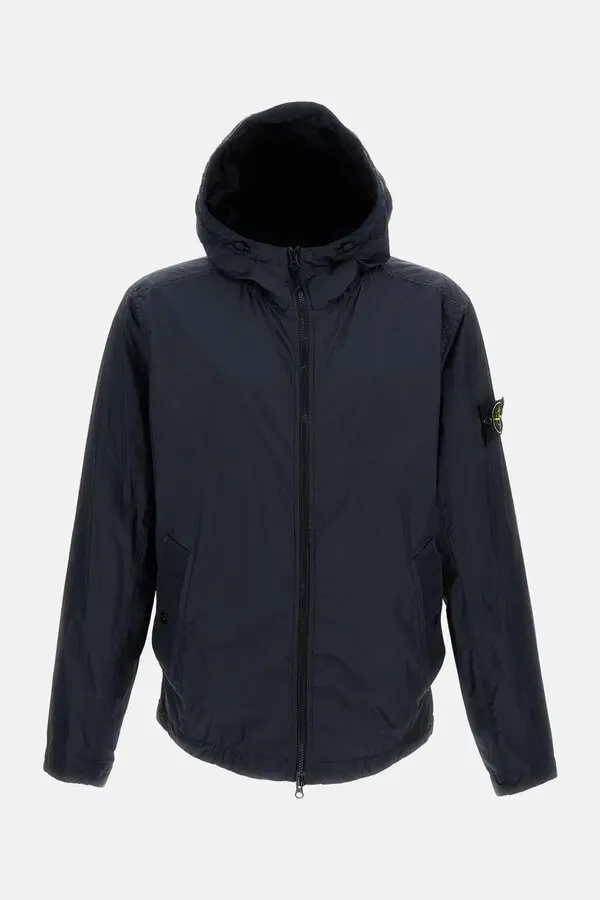 Stone Island Hooded Zip-up Jacket - Blue