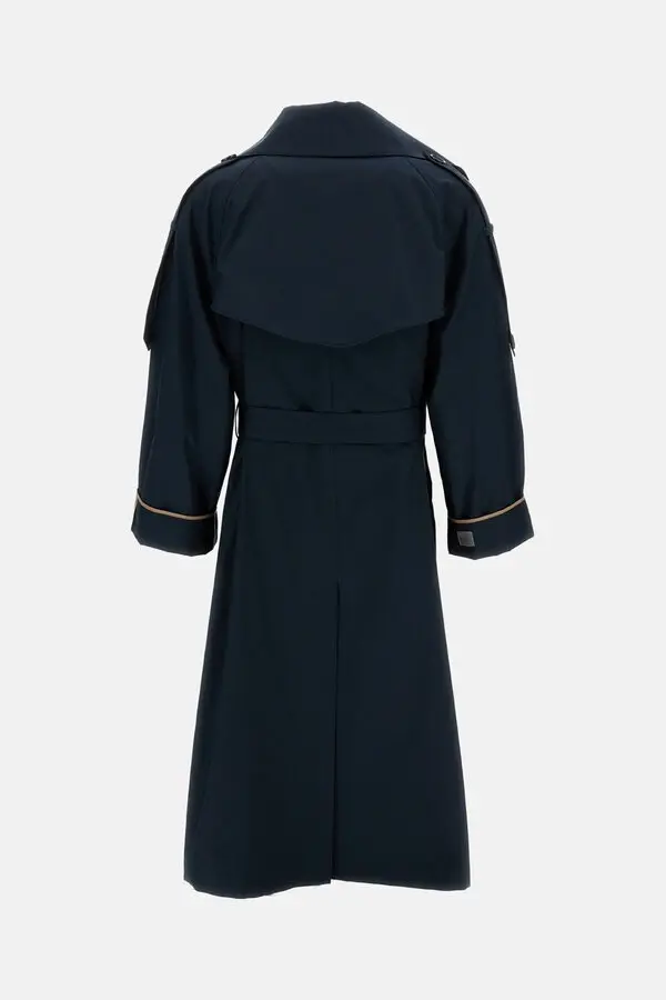 Max Mara Long Water-repellent Trench Coat - Blue