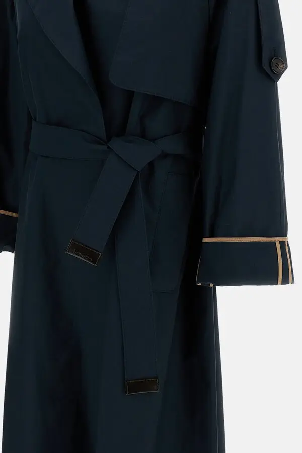 Max Mara Long Water-repellent Trench Coat - Blue