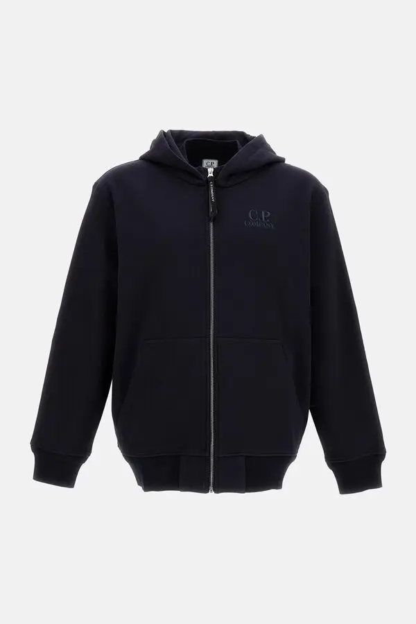 C.P. COMPANY Full-zip Brushed Cotton Hoodie