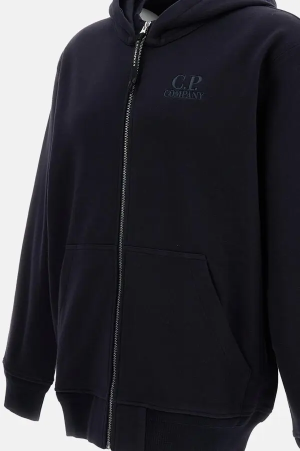 C.P. COMPANY Full-zip Brushed Cotton Hoodie