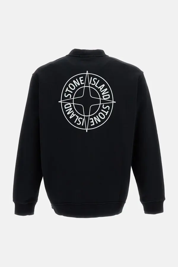 Stone Island Crewneck Cotton Sweatshirt - Black