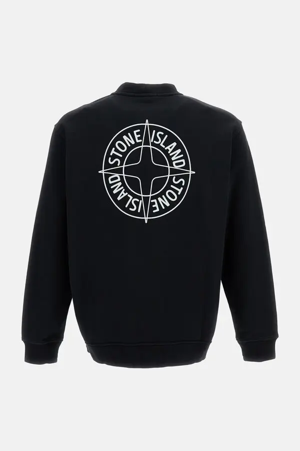 Stone Island Crewneck Cotton Sweatshirt - Black