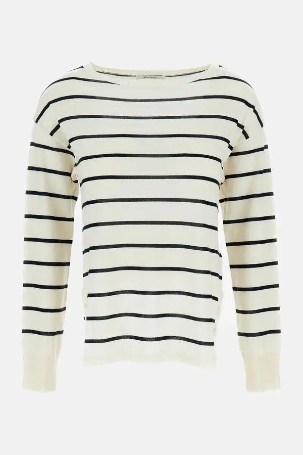Max Mara Striped Long Sleeve T-shirt - White