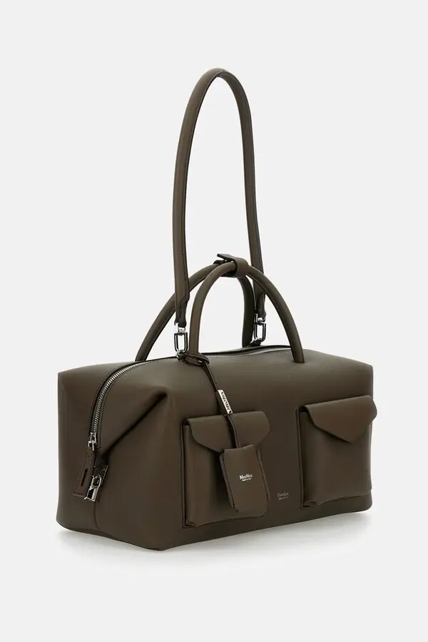 Max Mara Medium Calfskin Bowling Bag - Green