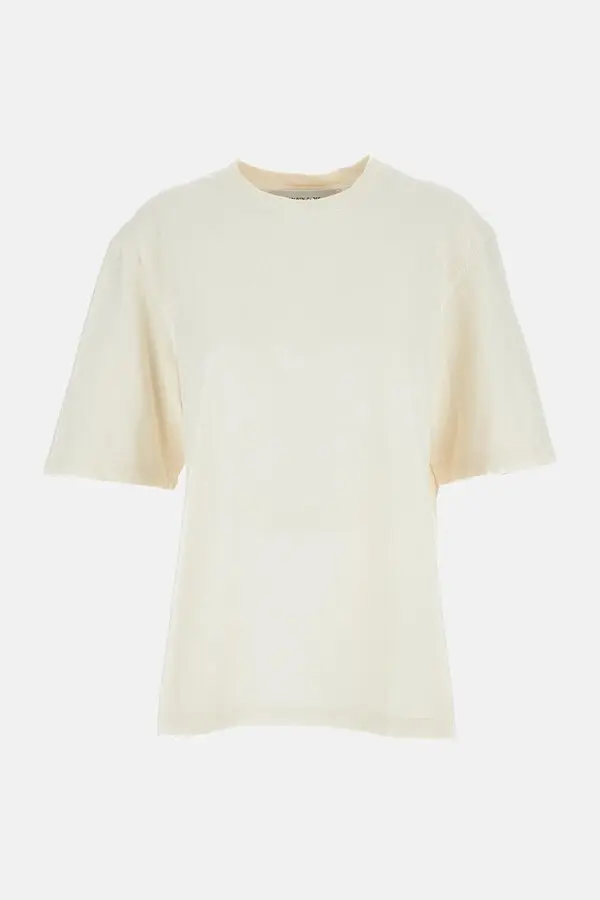 GOLDEN GOOSE Relaxed Fit T-shirt With Logo Patch - Beige