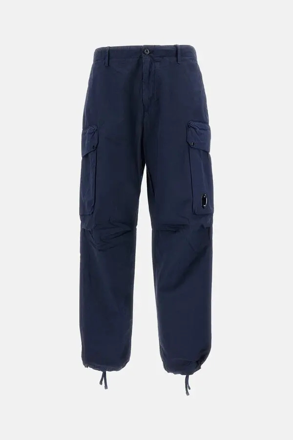 C.P. COMPANY Boxy Micro-reps Cargo Pants With Lens Detail - Blue
