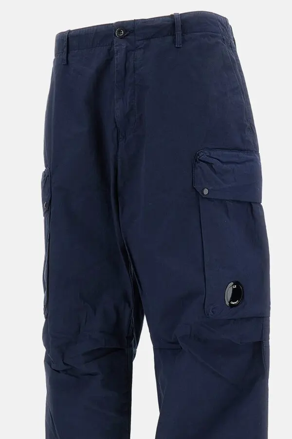 C.P. COMPANY Boxy Micro-reps Cargo Pants With Lens Detail - Blue