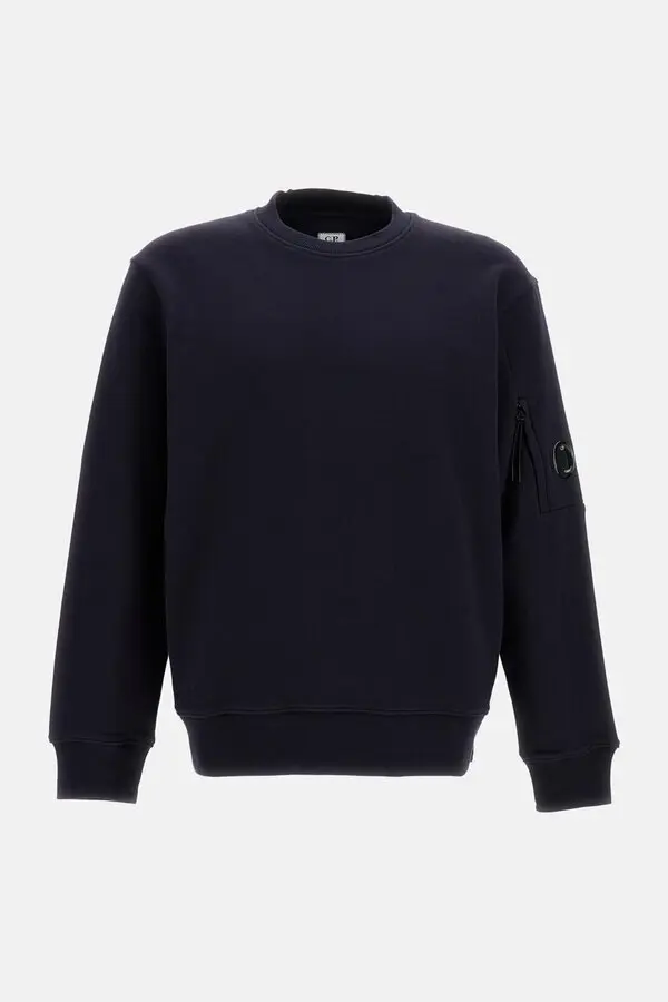 C.P. COMPANY Crewneck Sweatshirt With Lens - Blue