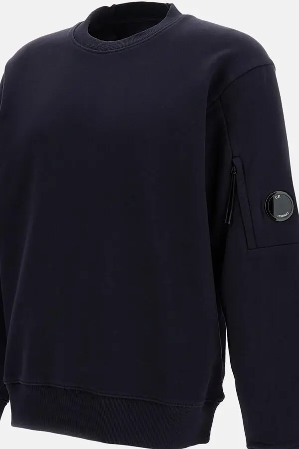 C.P. COMPANY Crewneck Sweatshirt With Lens - Blue