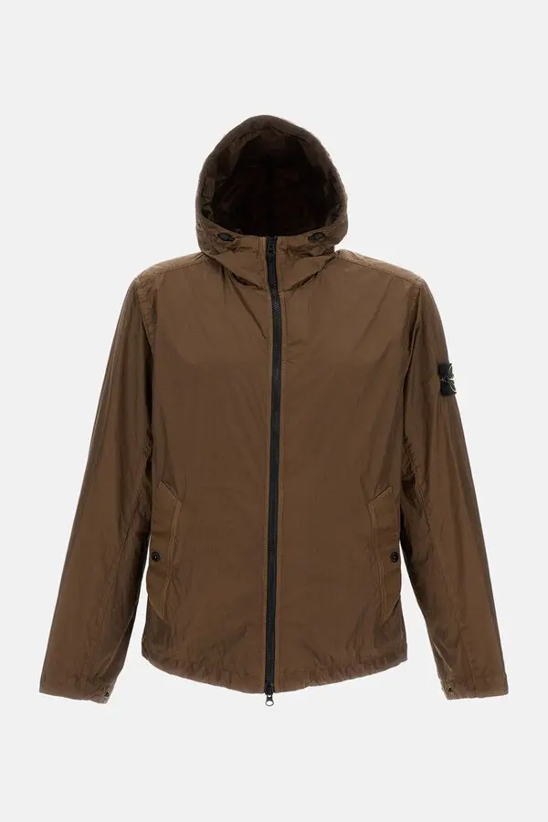 Stone Island Hooded Full-zip Jacket - Brown
