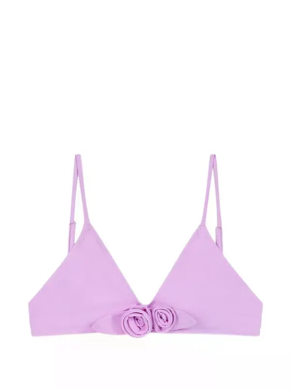Coperni Flower Gathered Bikini Top - Purple