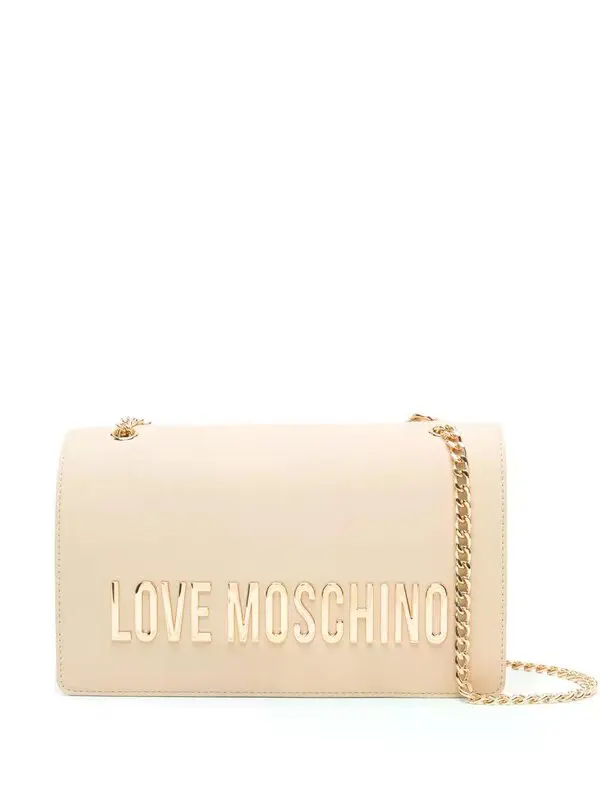 Moschino Logo-plaque Shoulder Bag - Neutrals
