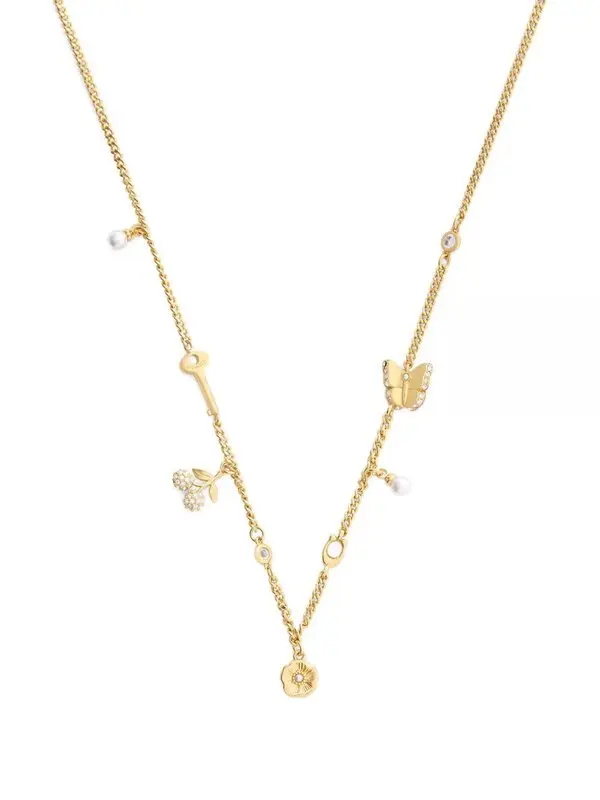 COACH® Butterfly Charm Necklace - Gold